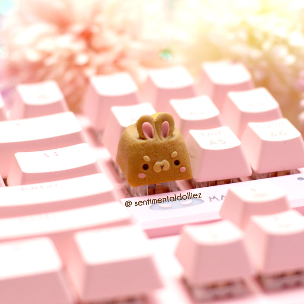 brown bunny rabbit Kawaii - Artisan Key Cap - cute keycaps ...